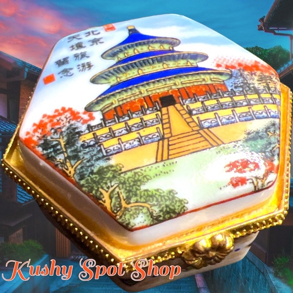 Storage & Organization | Antique Asian Pagoda Temple Pill Trinket Box ...